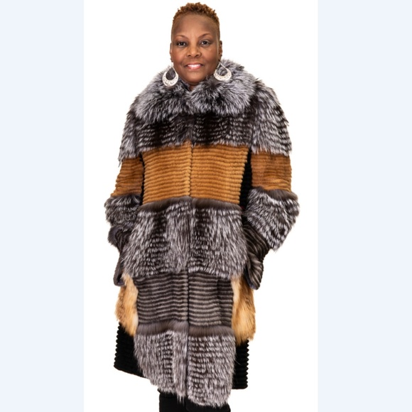 A.J. Ugent Furs | Jackets & Coats | Restocked Multicolor Mink Fox And ...